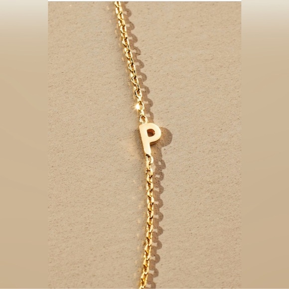 Anthropologie | Jewelry | Anthropologie 4 K Gold Plated Monogram Chain ...